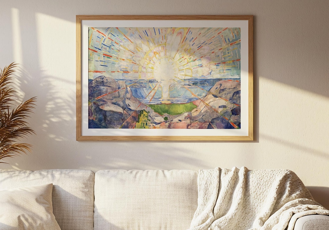 Edvard Munch Solenintro Poster: Sunrise Wall Art, Early 1900s ...