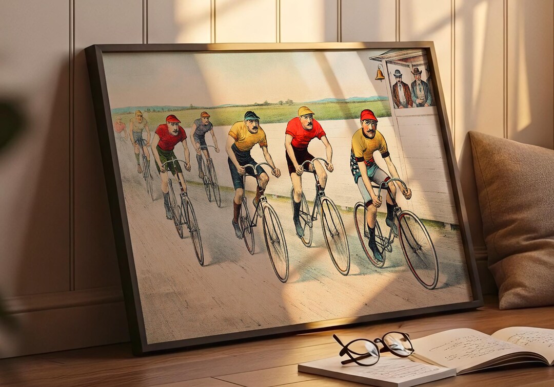 Vintage Cycling Illustration Print: Wheelman Racing Artwork, Retro ...