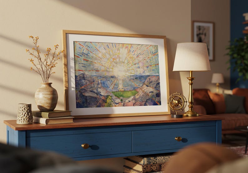 Edvard Munch Solenintro Poster: Sunrise Wall Art, Early 1900s ...