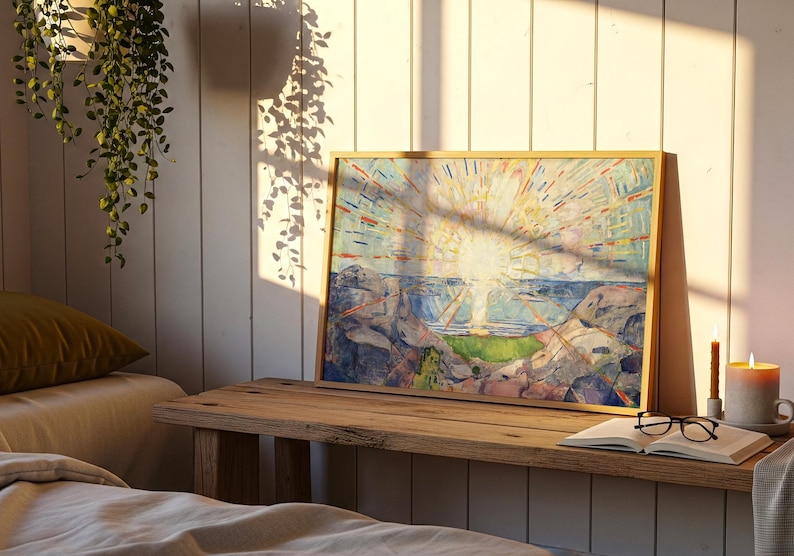 Edvard Munch Solenintro Poster: Sunrise Wall Art, Early 1900s ...