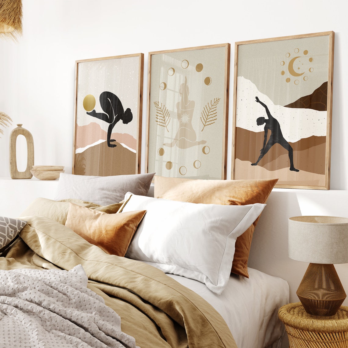 Abstract Yoga Poses Mix and Match Yoga Studio Wall Art Boho - Etsy