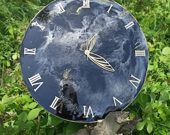Epoxy Resin Wall Clock Amethyst Look Handmade Decorative Wall Watch ...