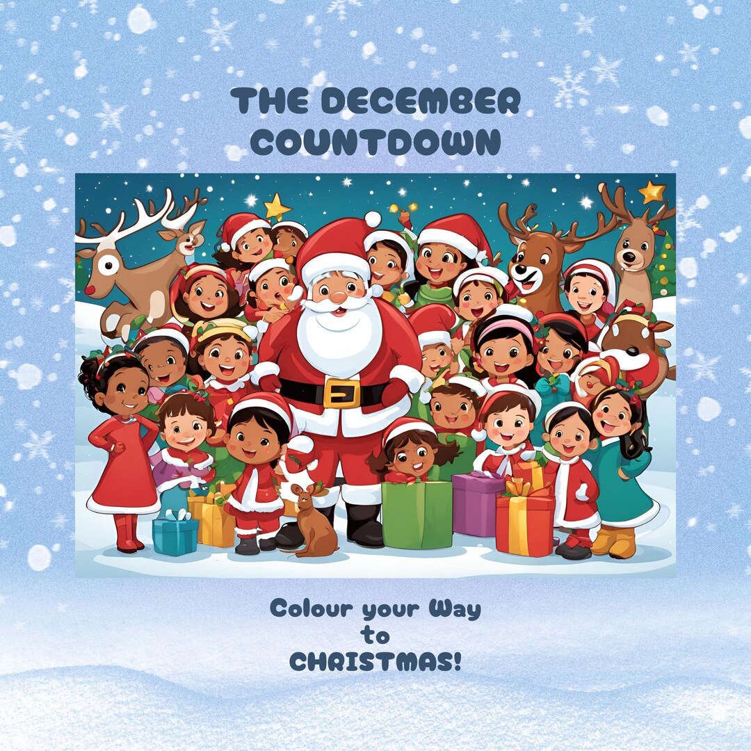 The DECEMBER COUNTDOWN Colour Your Way to Christmas Printable Christmas ...