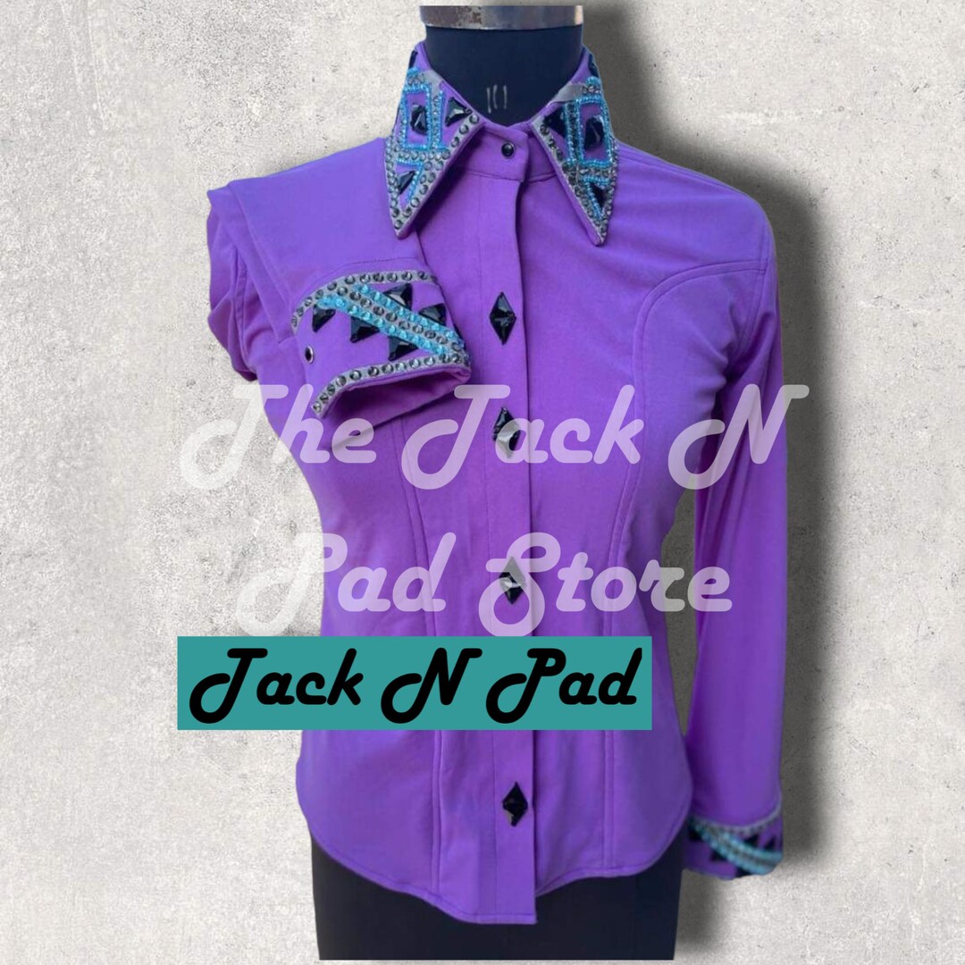 Women Premium Western Purple Show Shirt With Matching Blanket (optional ...