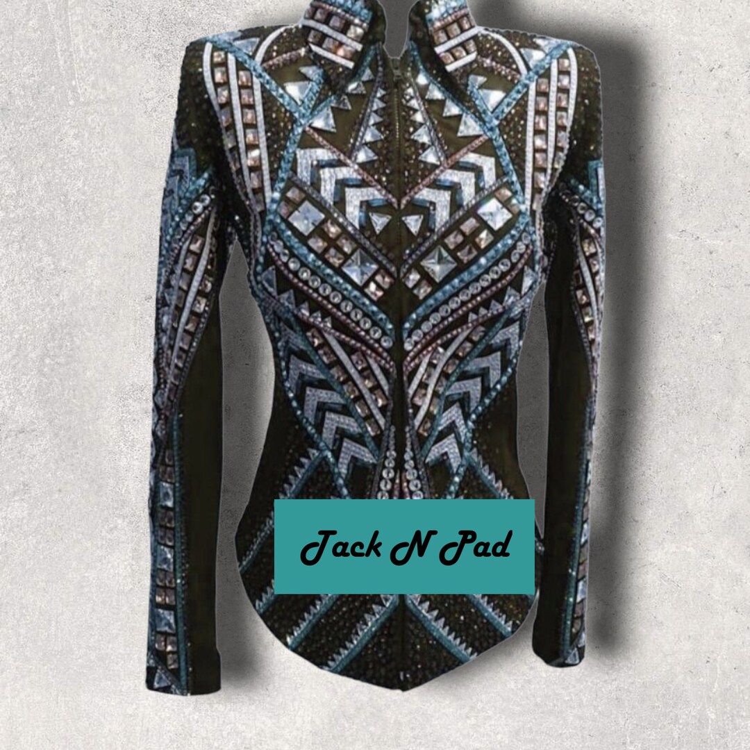 Black Base With Turquoise, Black and Silver Accent Showmanship Jacket ...