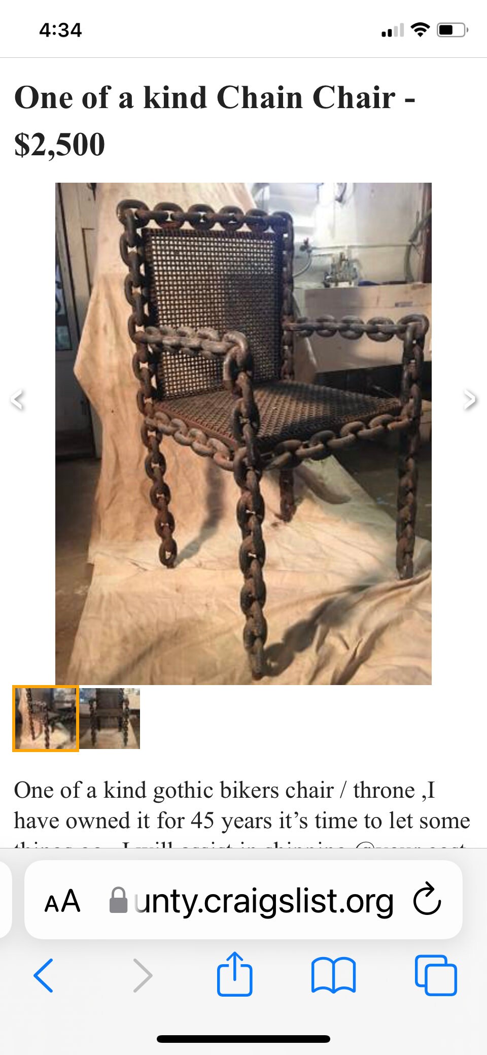 Vintage Marine Chain Chair Etsy