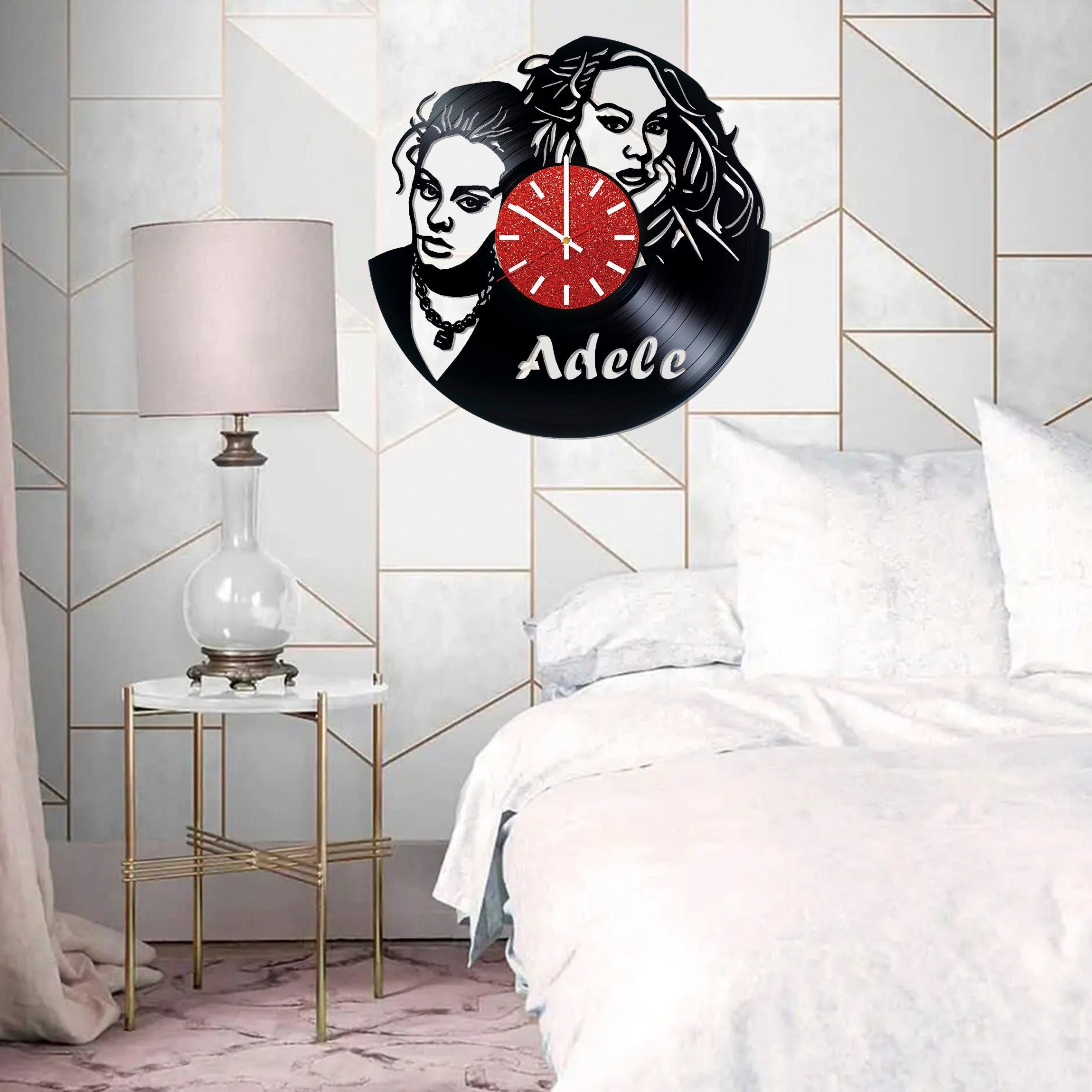 Adele Vinyl Record Wall Clock for Adele Art Fan, Pop Music Gift, Made ...