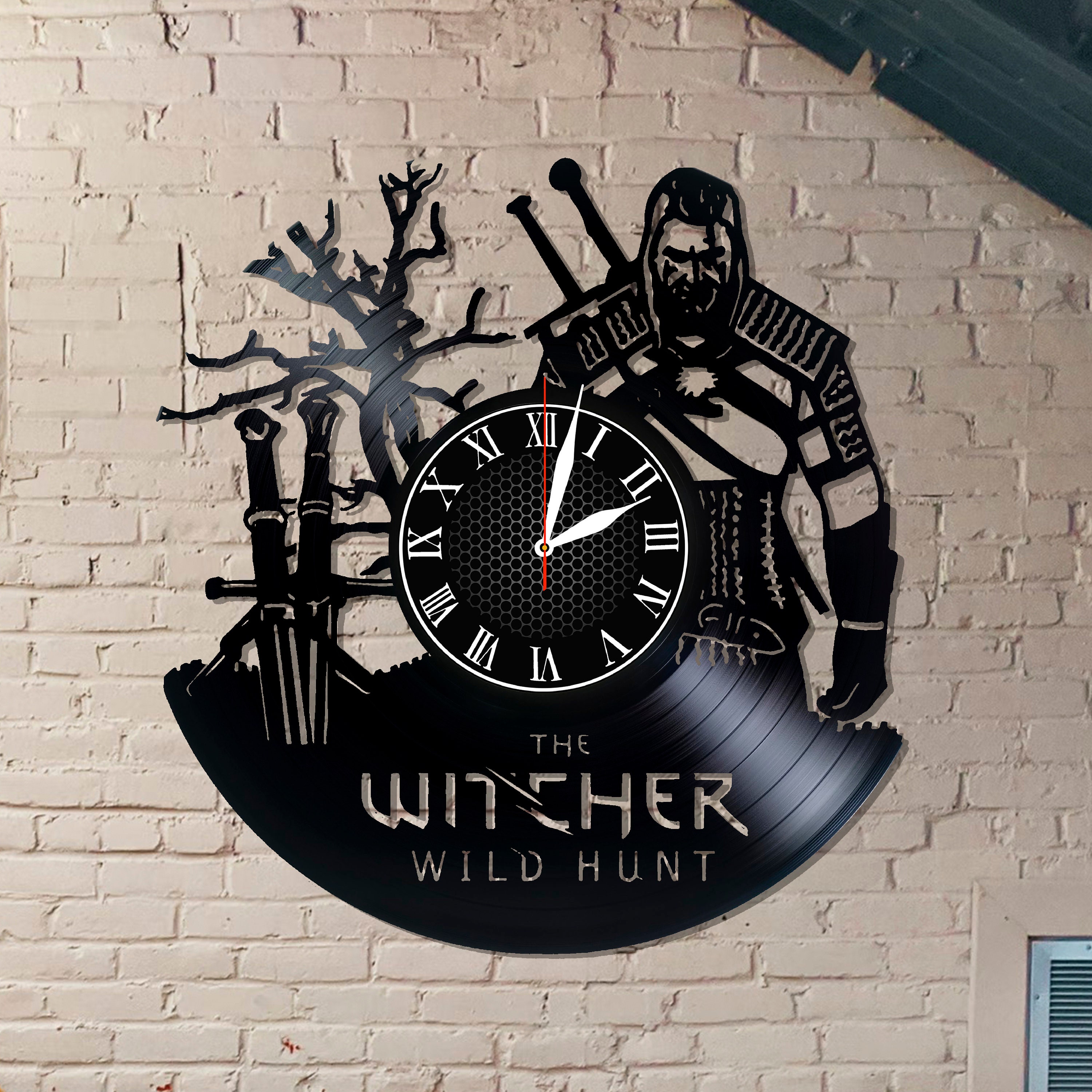 Witcher, Made From Real Vinyl Record, Wall Clock 12, Fantasy Movie Art ...