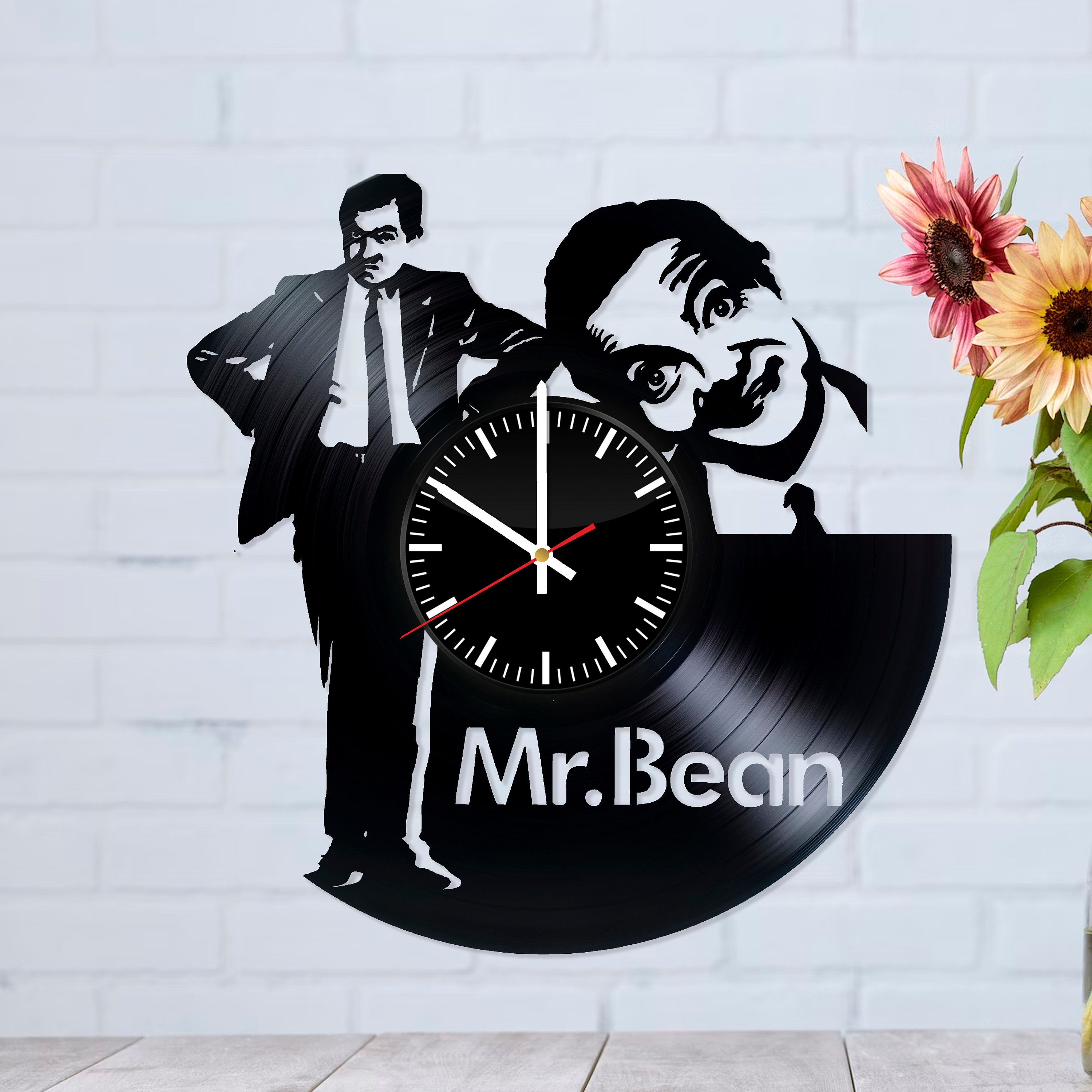 Mr. Bean Design Modern Vinyl Record Clock Made From Real - Etsy