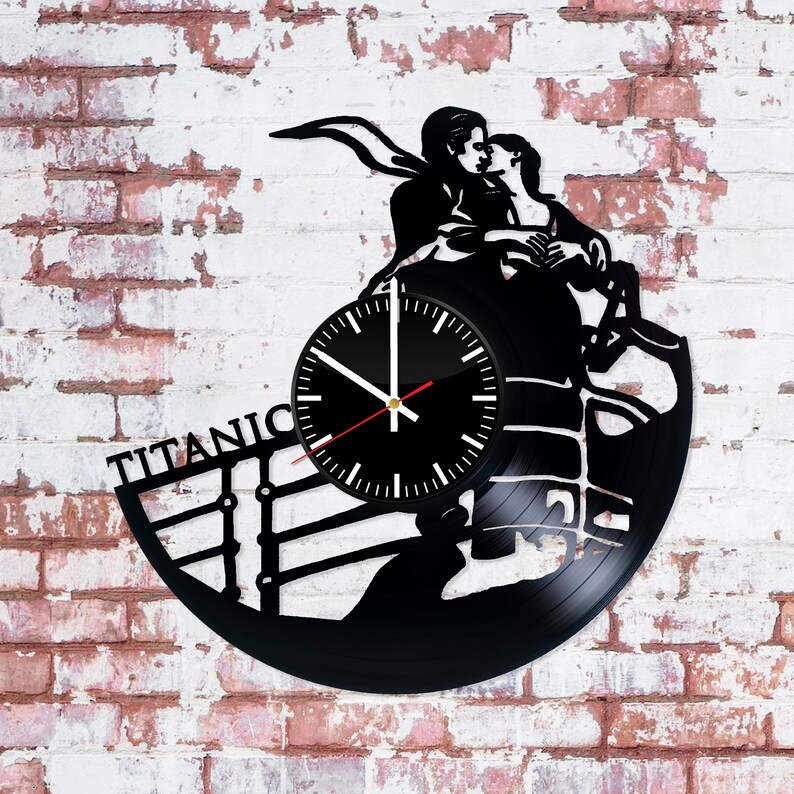 Titanic Design, Modern Vinyl Record Clock, Made From Real Vintage Record 12, Wall Décor for Home ...