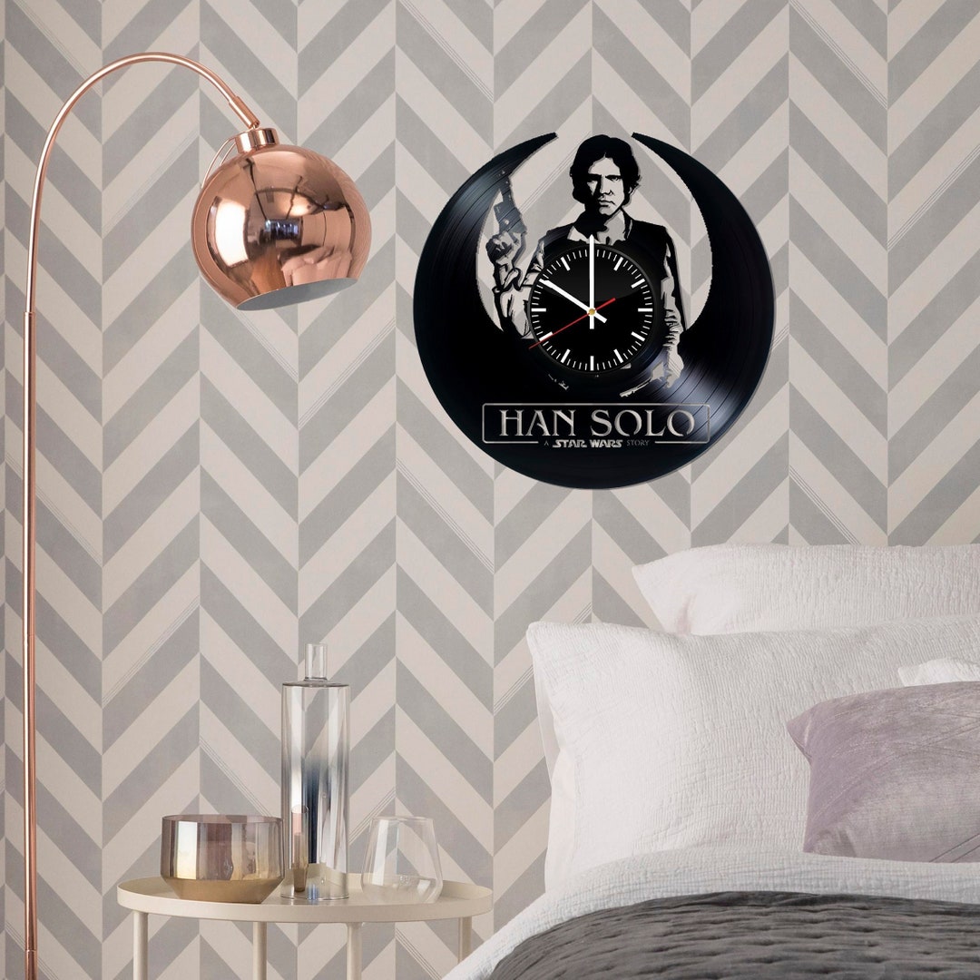 Star Wars Han Solo Wall Clock, Real Vinyl Record 12, Millennium Falcon ...