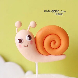 Cute Animal Tiger Elephant Fox Snail Cartoon Cake Topper Decoration Set ...
