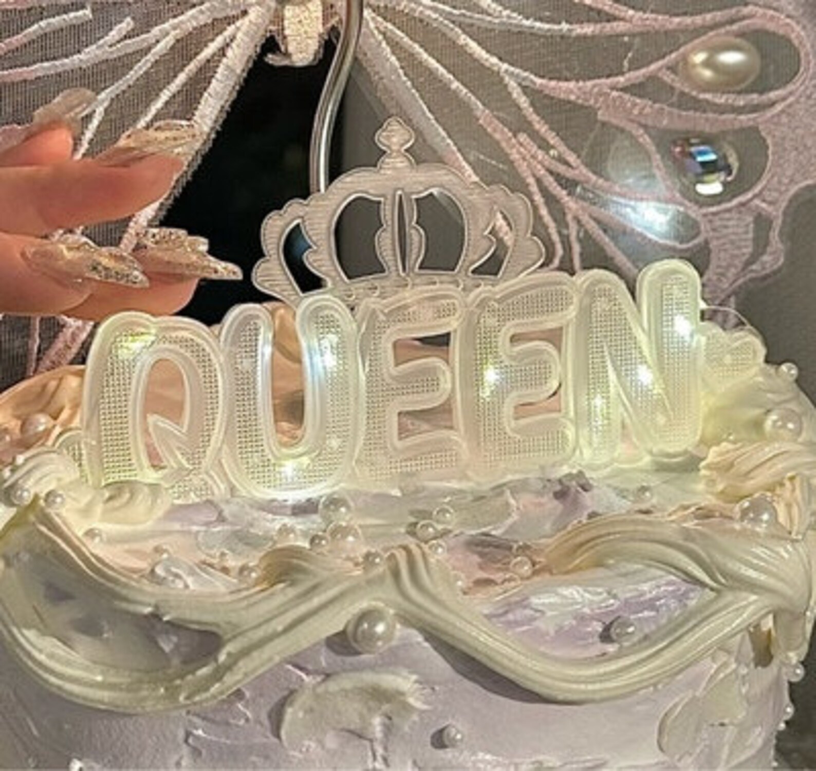 LED Light Glowing Glittered Bling Shinning Girlish Fancy Elegance ...