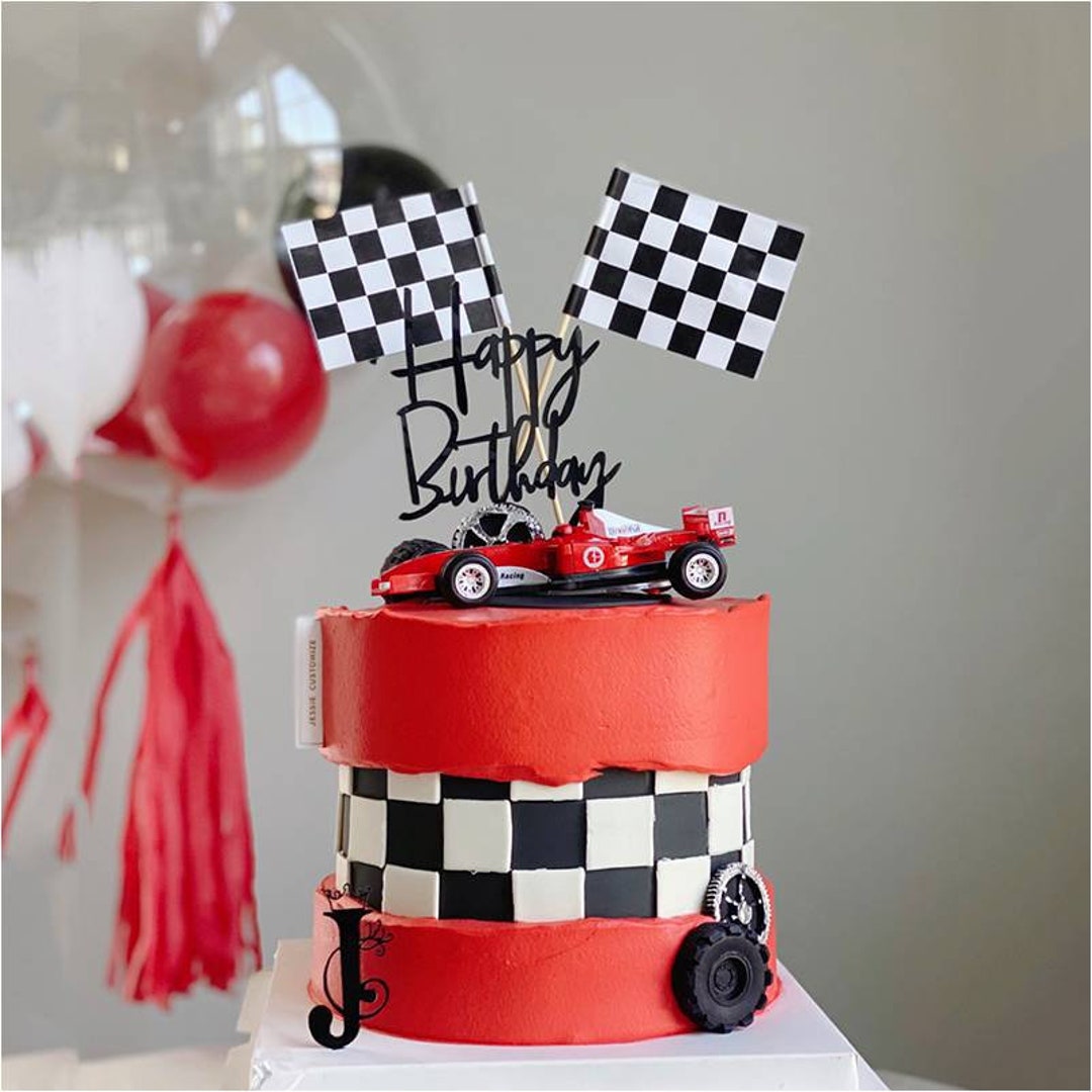 Formula E Formula One Car Racing Cake Plugin Topper Decoration Set Figt ...