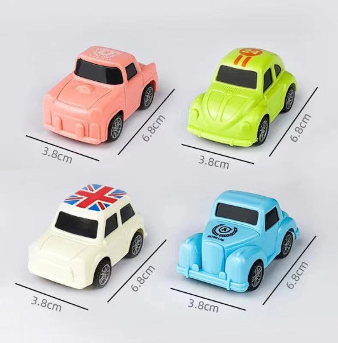 Colorful Rainbow Classic Mini Cooper Car and Volkswagen VW Van Bus Cake ...