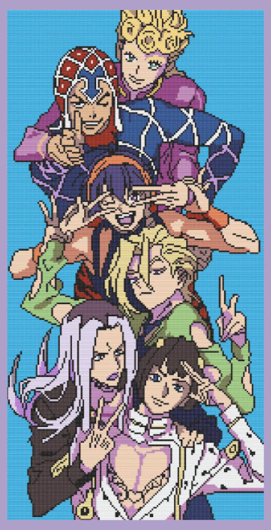 Jojos Bizarre Adventure Cross Stitch Pattern. PDF Pattern - Etsy