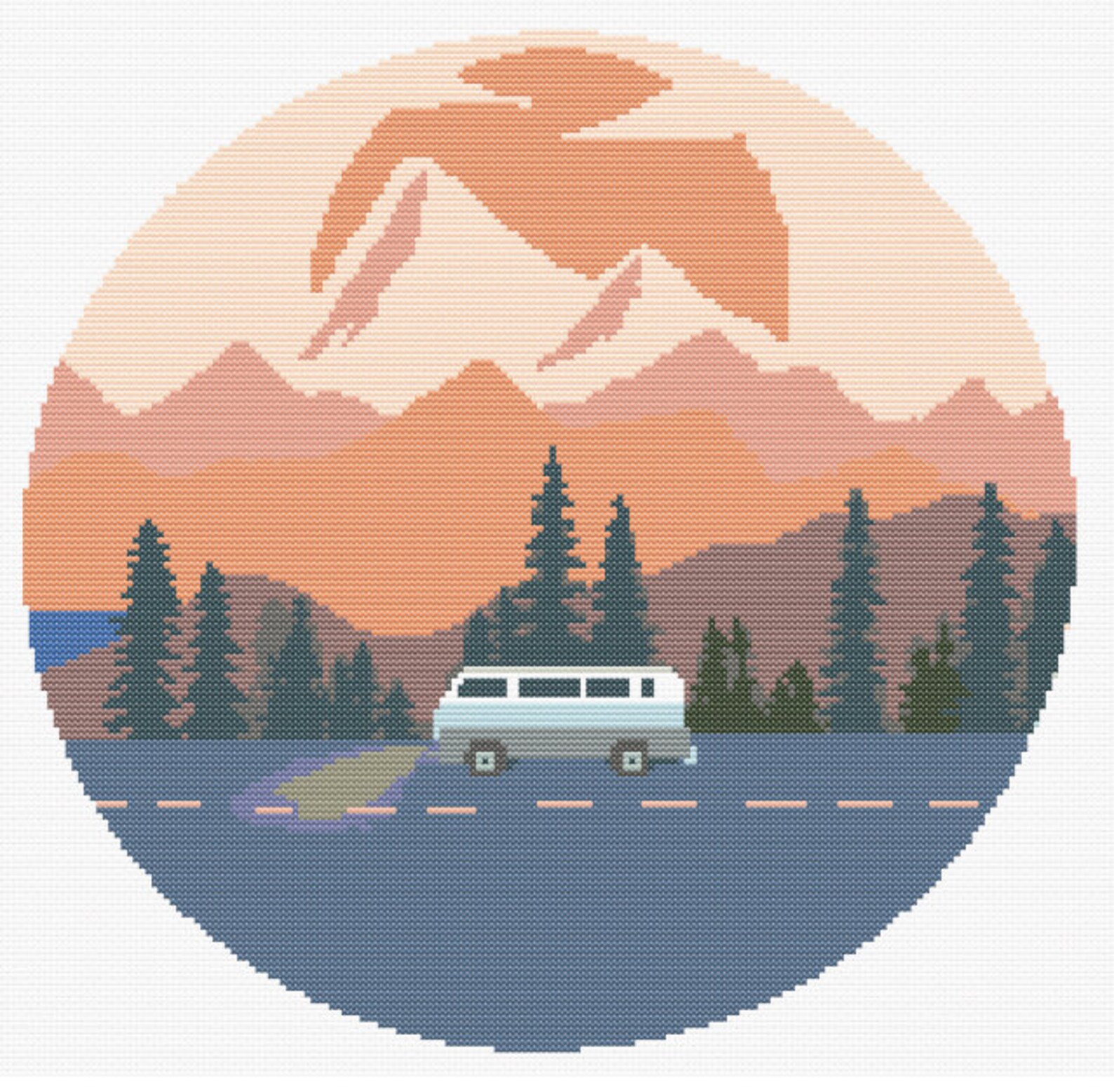 Sunset Cross Stitch Pattern. PDF Pattern - Etsy