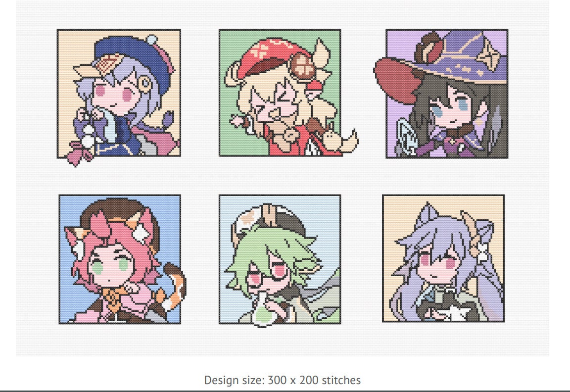 Genshin Impact Cross Stitch Pattern - Etsy