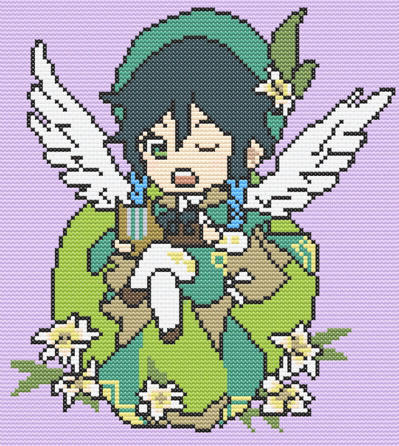 Venti. Genshin Impact Cross Stitch Pattern. PDF Pattern - Etsy
