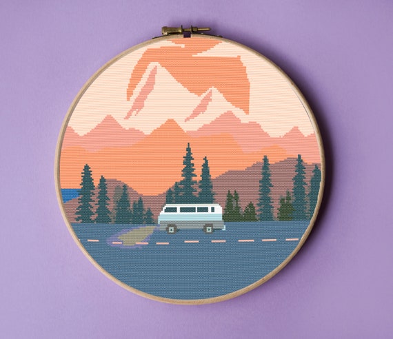 Sunset Cross Stitch Pattern. PDF Pattern | Etsy