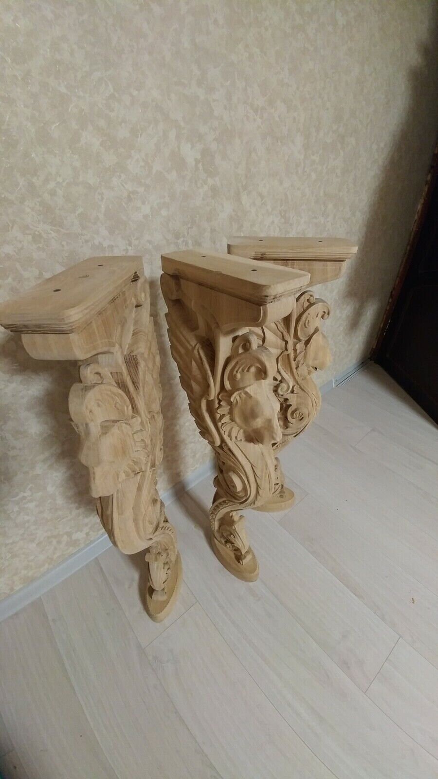 Wooden Shelf Carved Wooden Lion Statue Unique Griffin Kitchen - Etsy