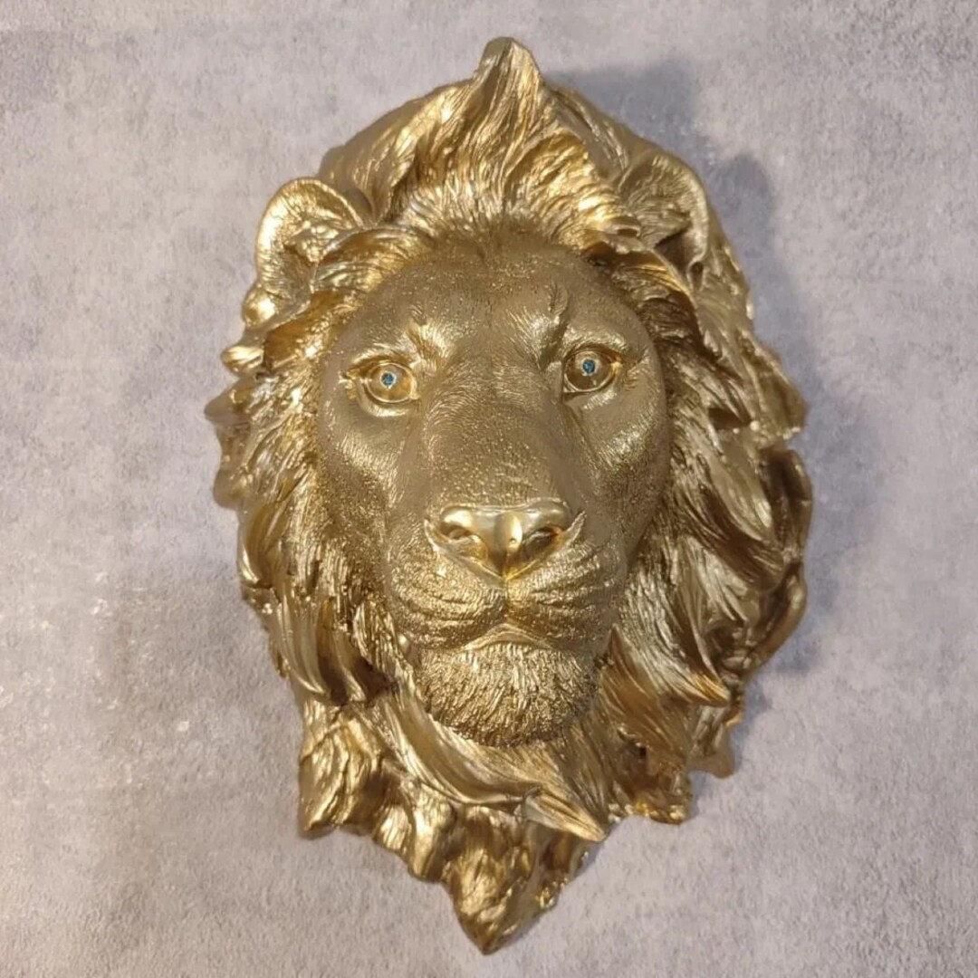 Lion Head Wall Decor, Wall Lion Head, Stone Lion Head, Indoor and ...