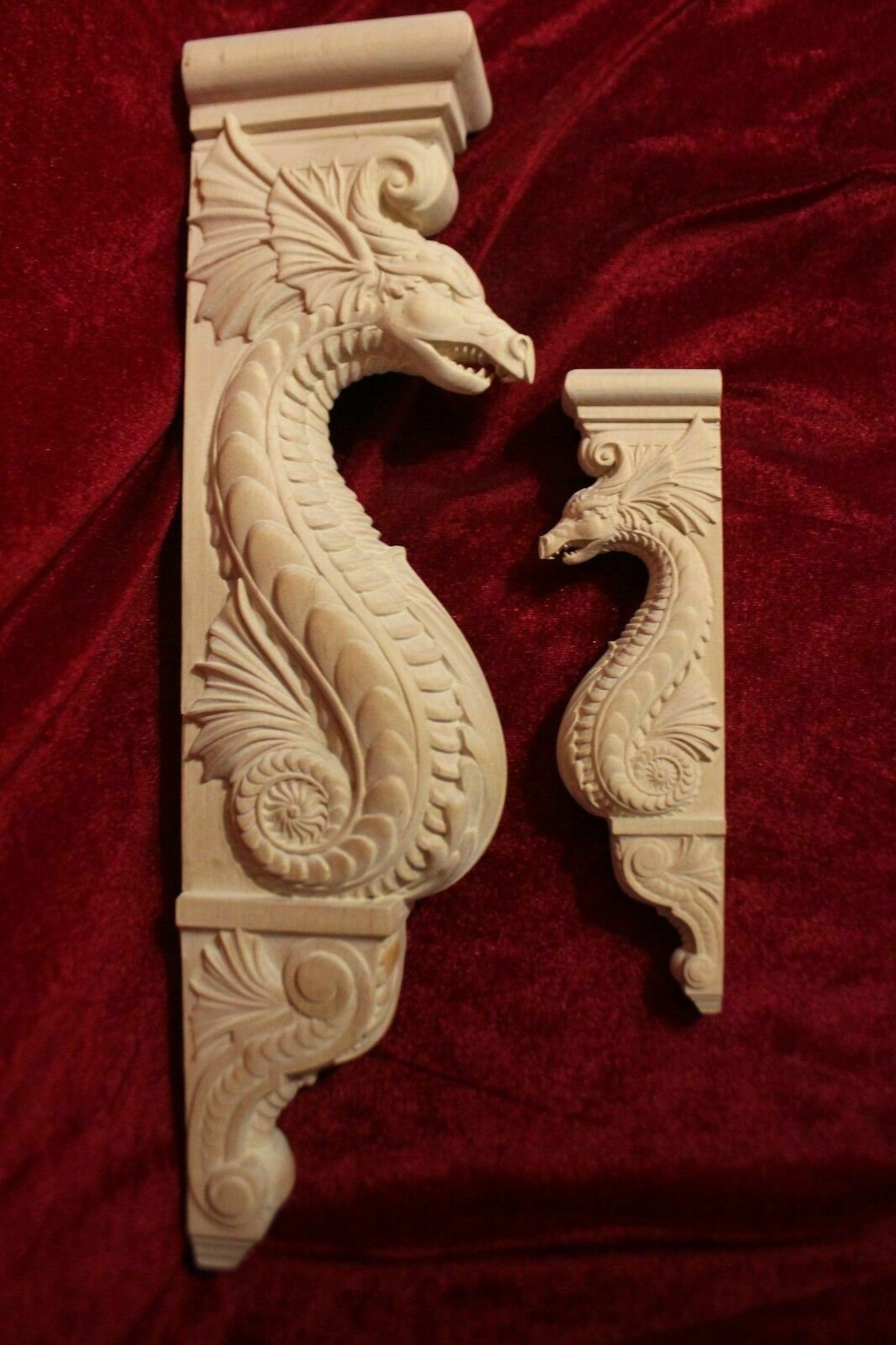 Large Wall Corbel Carved Wooden Dragon Corbel Unique Wall - Etsy