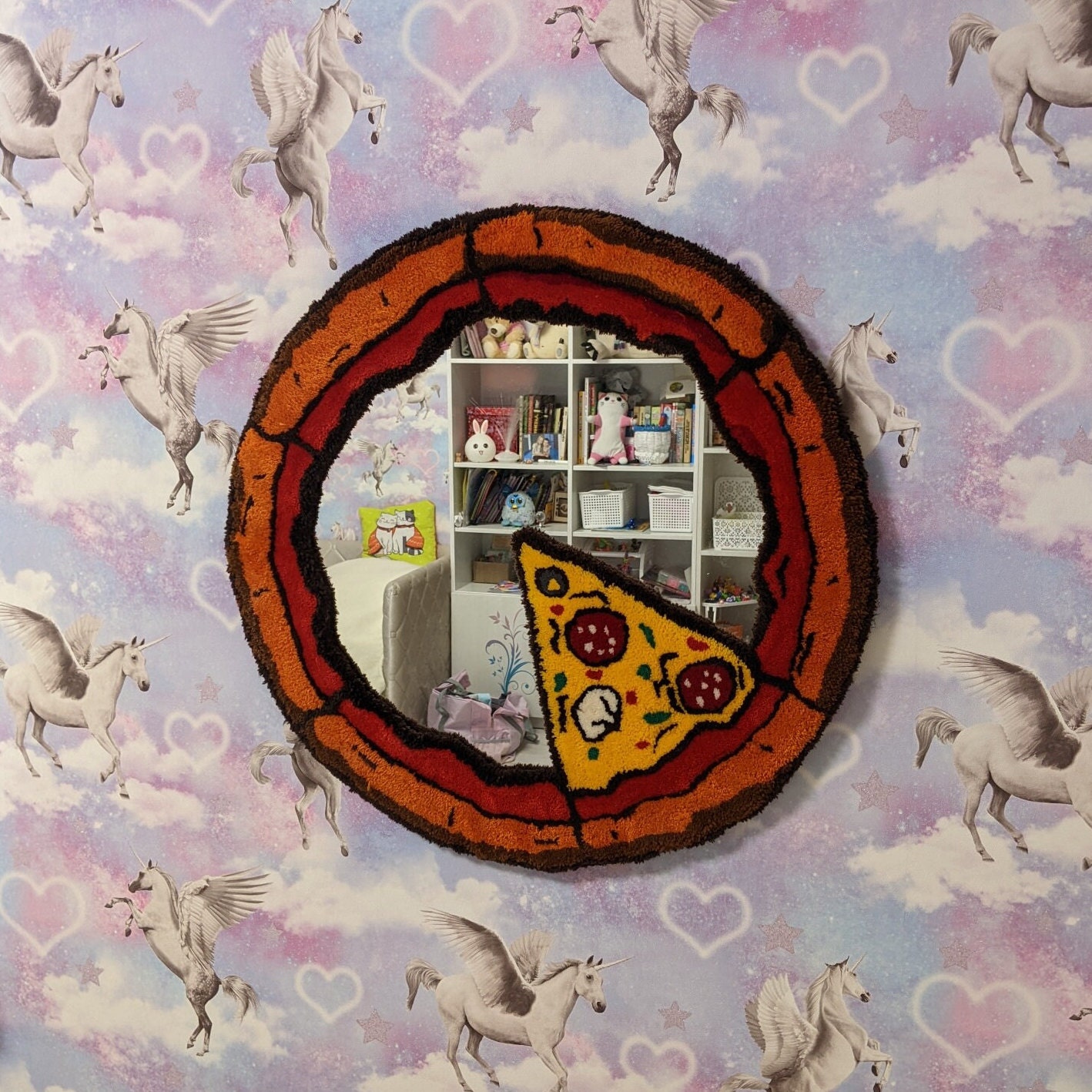 Pizza Mirror Unique Soft Frame Mirror Funny Mirror Mirror - Etsy