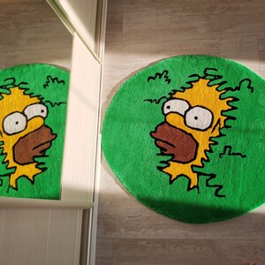 Homer Simpson in Bush Handmade Rug Personalized Area Rug Simpsons Floor ...