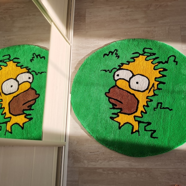 Homer Simpson Bushes Floor Rug - Etsy
