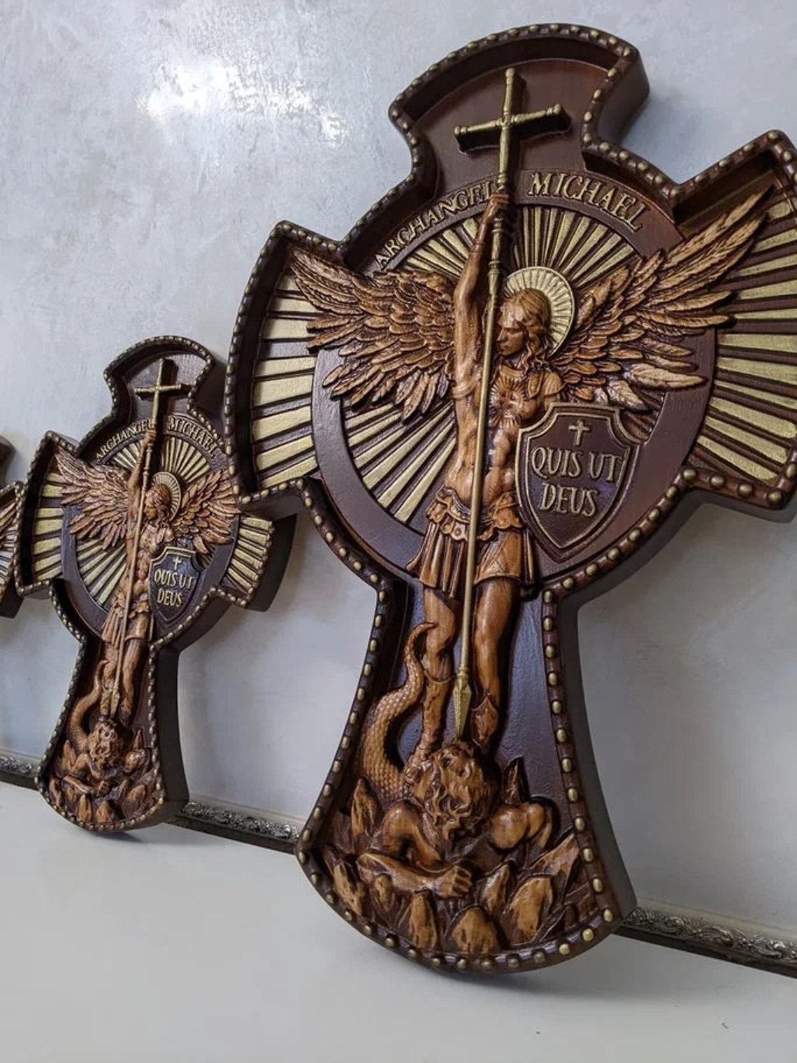 Archangel Michael Cross, St. Michael Icon, Gift for Him, Gift for Mom ...