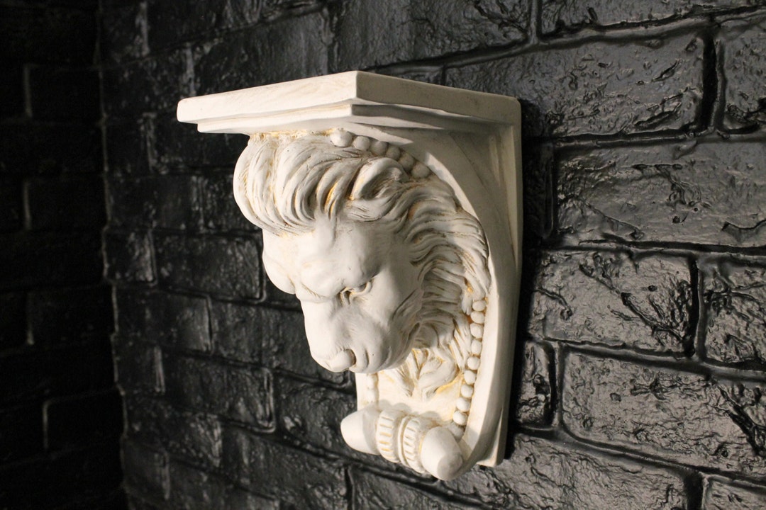 Wall Shelf, Lion Corbel, Wall Lion Head, Stone Lion Head, Indoor and ...