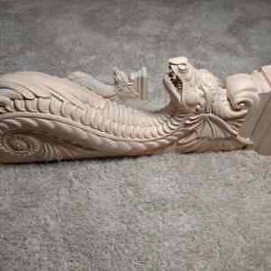 Large Wall Corbel Carved Wooden Dragon Corbel Unique Wall Bracket. - Etsy