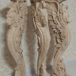 Wooden Shelf Carved Wooden Lion Statue Unique Griffin Kitchen - Etsy