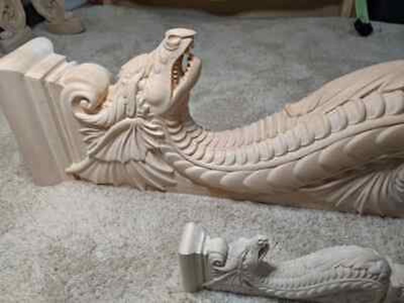Large Wall Corbel Carved Wooden Dragon Corbel Unique Wall - Etsy