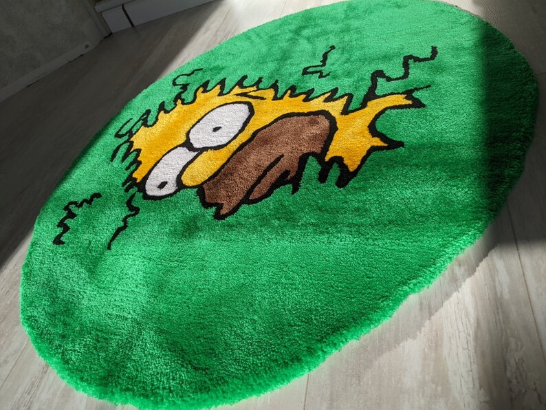 Homer Simpson in Bush Handmade Rug Personalized Area Rug Simpsons Floor ...