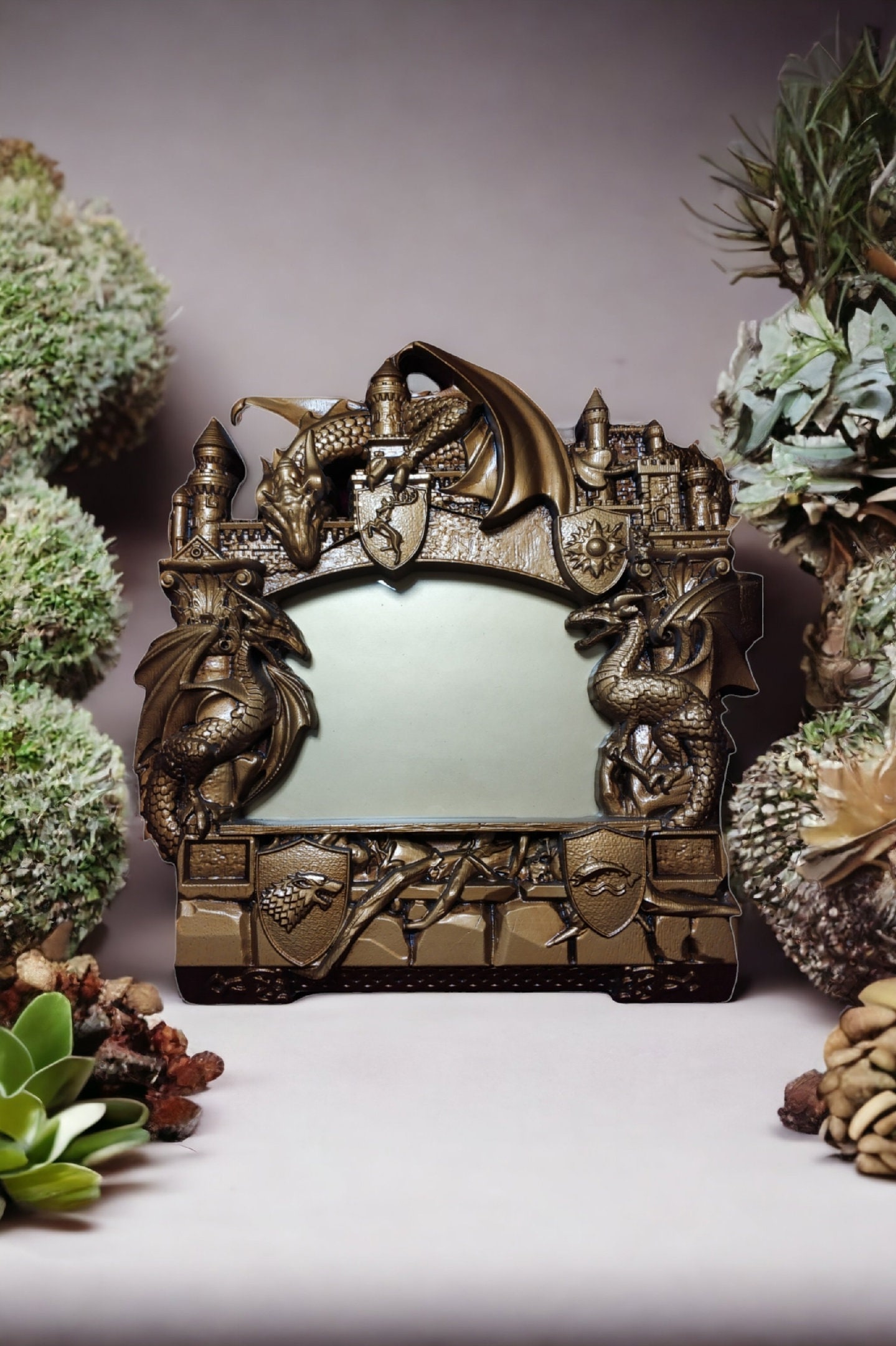 Dragon Wall Mirror Antique Gold Paint Carved on Oak Dragon Frame - Etsy