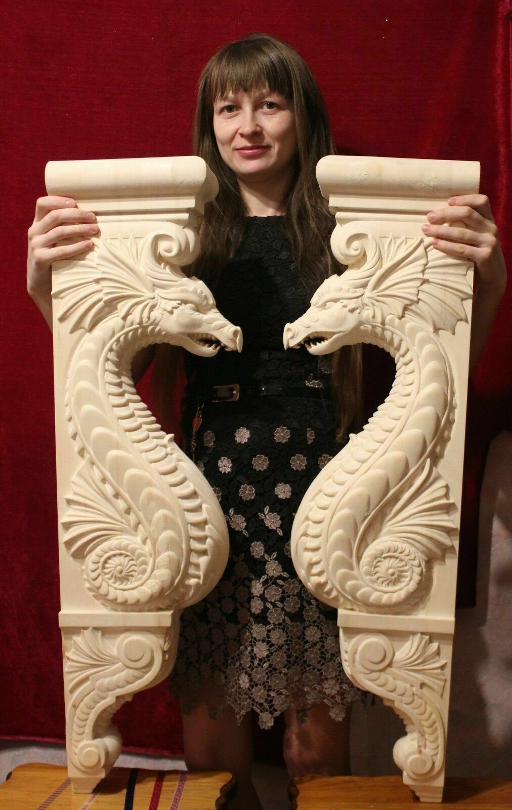 Large Wall Corbel Carved Wooden Dragon Corbel Unique Wall - Etsy