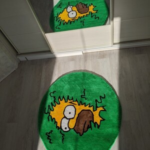 Homer Simpson in Bush Handmade Rug Personalized Area Rug Simpsons Floor ...