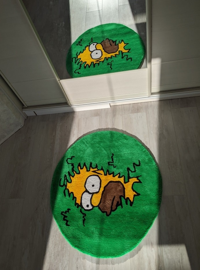 Homer Simpson in Bush Handmade Rug Personalized Area Rug - Etsy