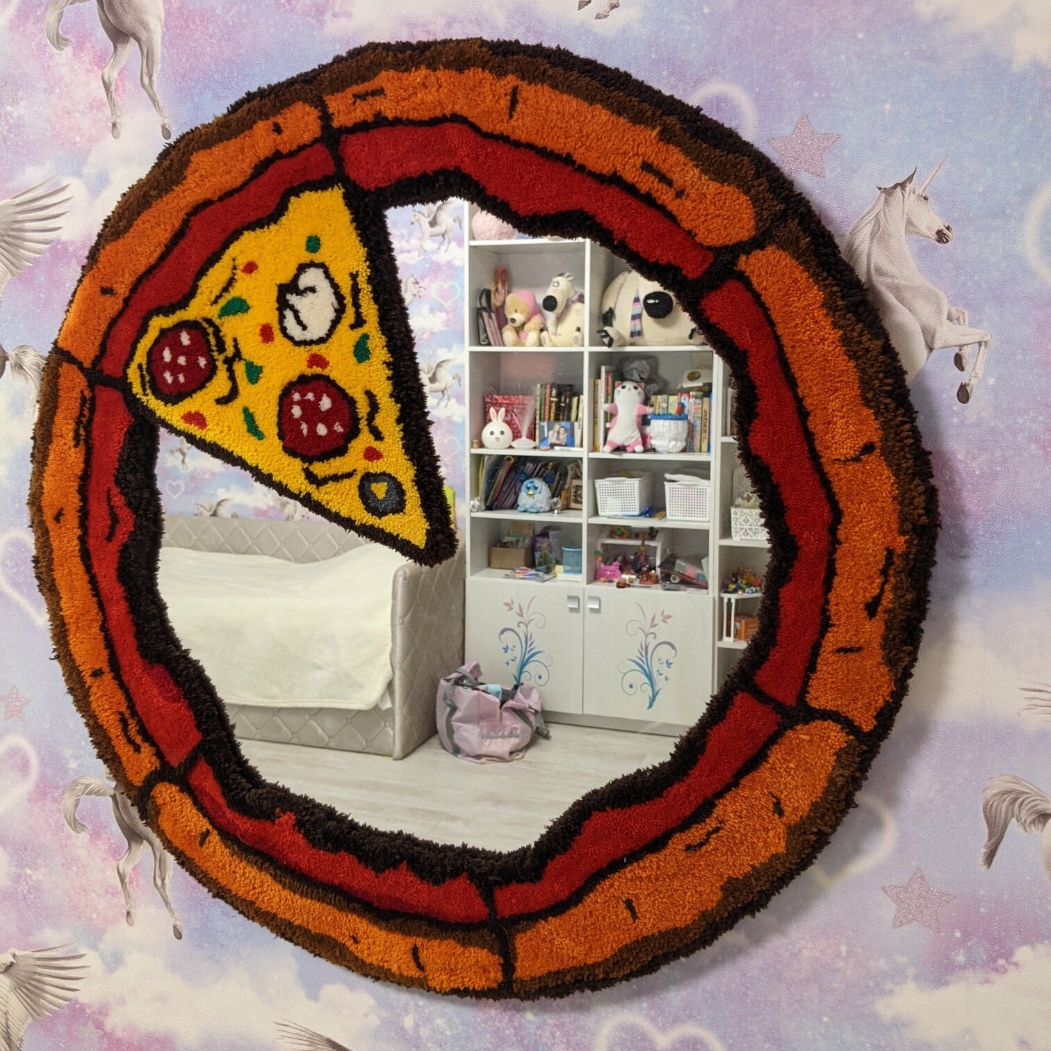 Pizza Mirror Unique Soft Frame Mirror Funny Mirror Mirror - Etsy