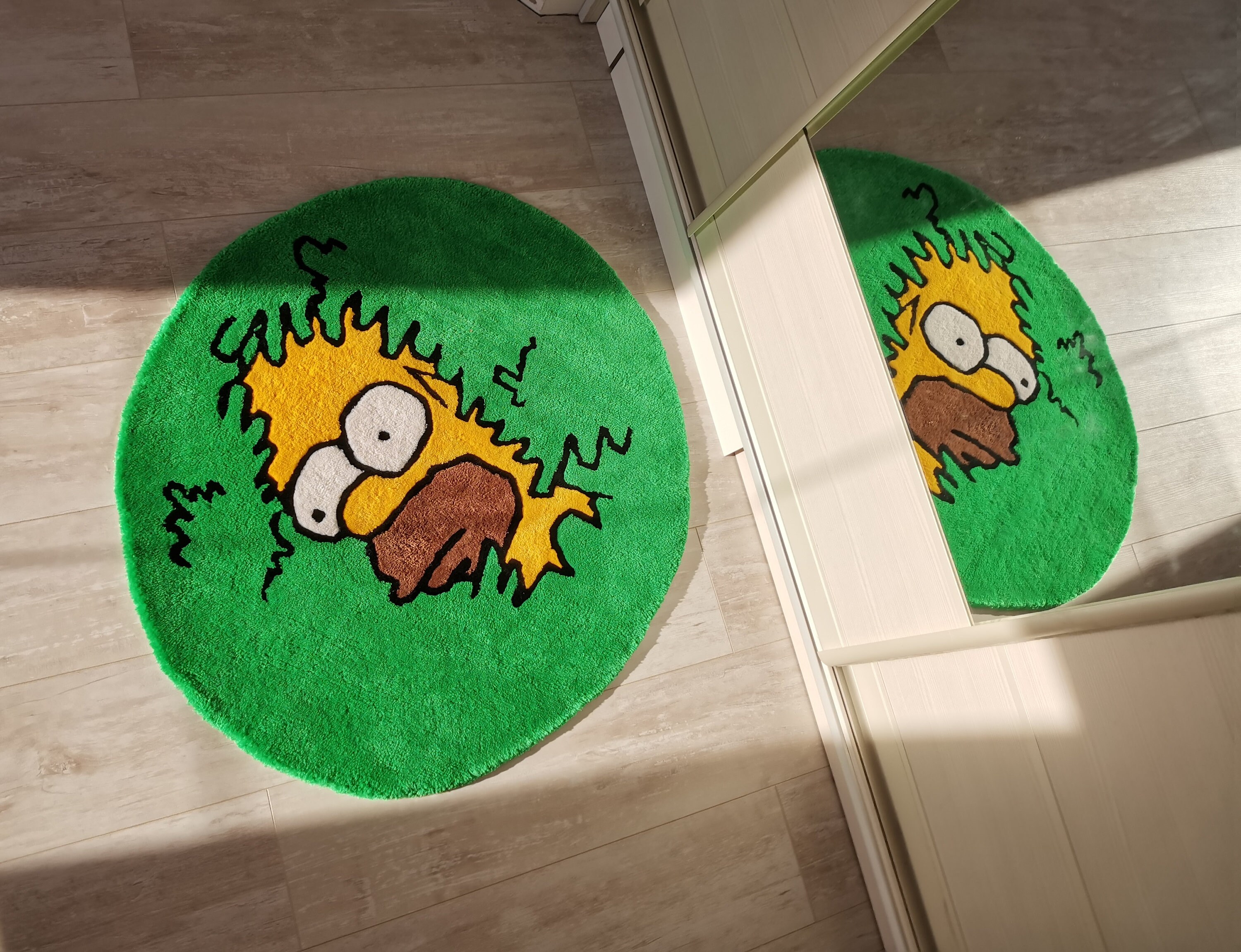 Homer Simpson in Bush Handmade Rug Personalized Area Rug Simpsons Floor ...