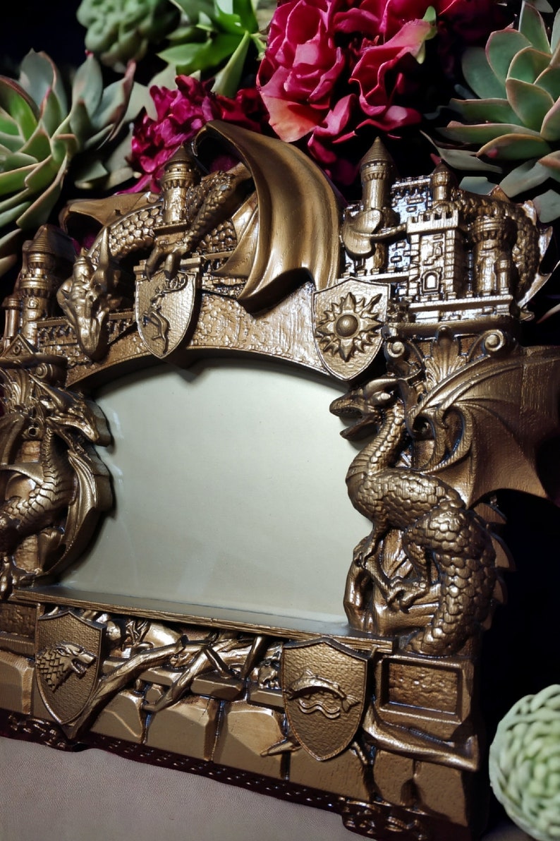 Dragon Wall Mirror Antique Gold Paint Carved on Oak Dragon Frame - Etsy