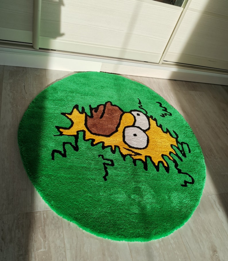 Homer Simpson in Bush Handmade Rug Personalized Area Rug Simpsons Floor ...