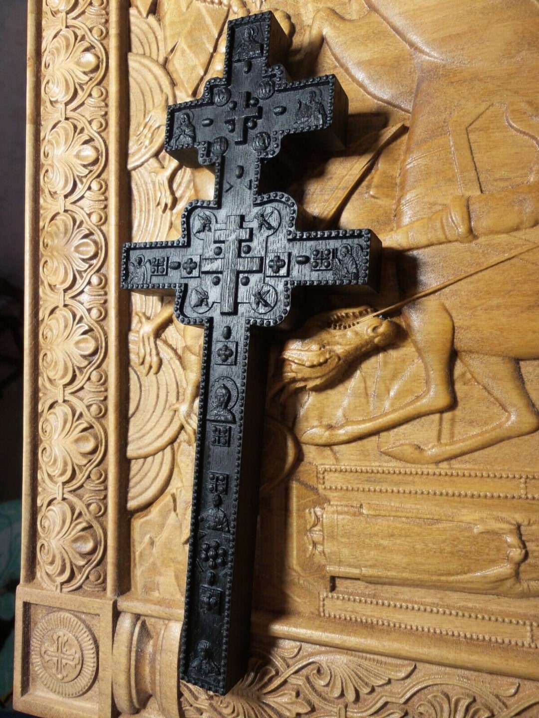 Bog Oak Cross Carved on Antique Wood. Christian Gift, Religious Gifts ...