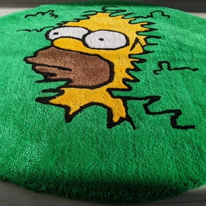 Homer Simpson in Bush Handmade Rug Personalized Area Rug Simpsons Floor ...