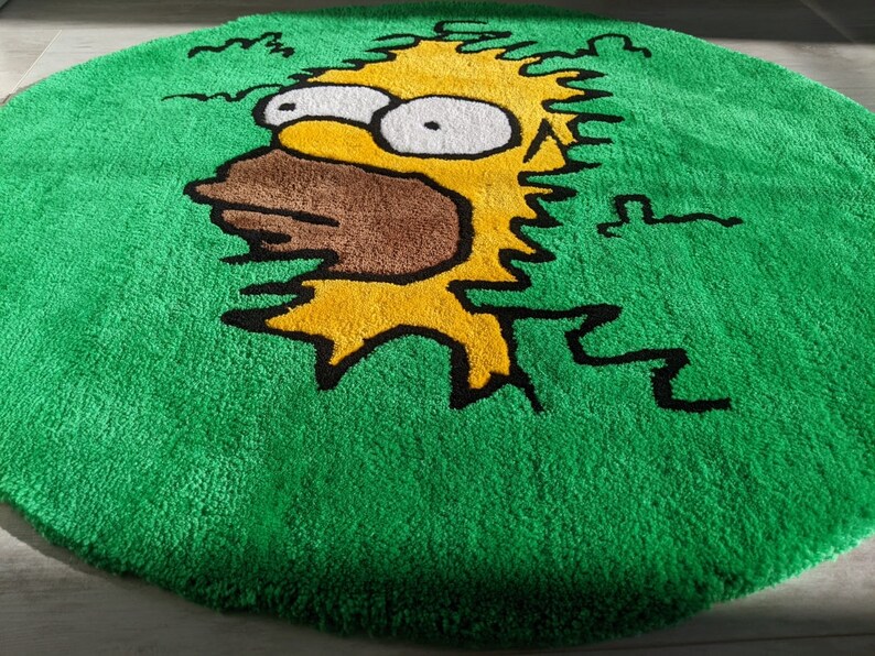 Homer Simpson in Bush Handmade Rug Personalized Area Rug Simpsons Floor ... Homer Simpson in Bush Handmade Rug Personalized Area Rug Simpsons Floor ...