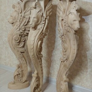 Wooden Shelf Carved Wooden Lion Statue Unique Griffin Kitchen - Etsy