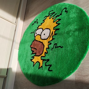 Homer Simpson in Bush Handmade Rug Personalized Area Rug Simpsons Floor ...