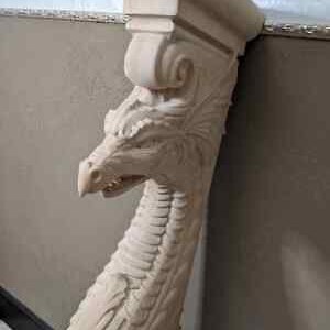 Large Wall Corbel Carved Wooden Dragon Corbel Unique Wall Bracket. - Etsy